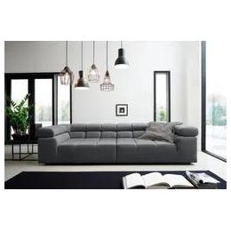 Big-Sofa Home Affaire "Ancona modern, elegant, bequem, viel Platz, B/T/H: 290/110/70 cm", grau, B:290cm H:70cm T:110cm, Sofas, Big-Sofa, auff&auml;llige Steppung, inkl. 2 Zierkissen und verstellbaren Kopfst&uuml;tzen