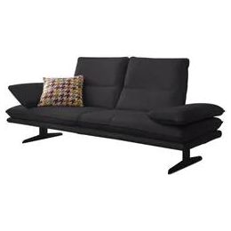 2,5-Sitzer W.Schillig "broadway, Designsofa mit tollem Sitzkomfort", grau (anthrazit s37), B:236cm H:94cm T:96cm, Stoff S37 (100% Polyester): Luxus-Microfaser in Lederoptik, Sofas, Sitztiefenverstellung, Kopfteil- & Seitenteilverstellung, Breite 216cm