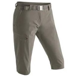 Caprihose Maier Sports "Inara slim 3/4", Damen, Gr. 40, Normalgr&ouml;&szlig;en, braun (schlamm), 90% Polyamid, 10% Elasthan, Hosen Caprihose, Damen Wanderhose, atmungsaktive Outdoorhose, 3/4 Hose mit 3 Taschen