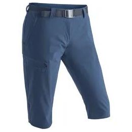 Caprihose Maier Sports "Inara slim 3/4", Damen, Gr. 46, Normalgr&ouml;&szlig;en, blau (jeansblau), 90% Polyamid, 10% Elasthan, Hosen Caprihose, Damen Wanderhose, atmungsaktive Outdoorhose, 3/4 Hose mit 3 Taschen