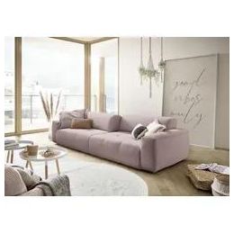 Big-Sofa 3C Candy "Yoshy Mega Sofa mit Komfortfunktionen, modern und bequem", rosa (ros&eacute;), B:298cm H:74cm T:120cm, 88% Polyester, 12% Polyacryl, Sofas, Big-Sofa, Zwei Sitztiefen durch verstellbare R&uuml;ckenlehne, Bezug in Cord