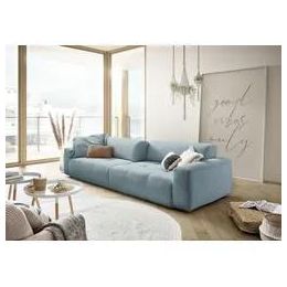 Big-Sofa 3C Candy "Yoshy Mega Sofa mit Komfortfunktionen, modern und bequem", blau (hellblau), B:298cm H:74cm T:120cm, 88% Polyester, 12% Polyacryl, Sofas, Big-Sofa, Zwei Sitztiefen durch verstellbare R&uuml;ckenlehne, Bezug in Cord