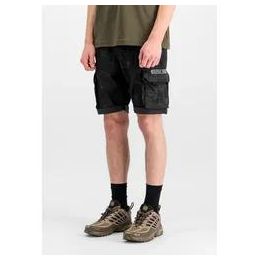 Shorts Alpha Industries "Crew Short Camo", Herren, Gr. 33, Normalgr&ouml;&szlig;en, schwarz (schwarz camo), Obermaterial: 98% Baumwolle, 2% Elastan, Hosen Shorts