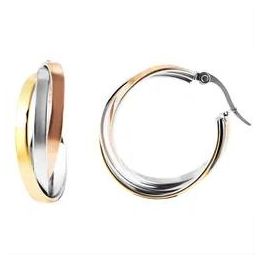 Adelia&acute;s Paar Creolen ADELIA ́S "Damen Creolen aus poliertem Edelstahl &Oslash; 22 mm", rosa (silber), Ohrringe, Damen, Damen, Edelstahl