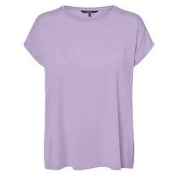V&eacute;ro Moda Rundhalsshirt VERO MODA "VMAVA PLAIN SS TOP GAJRS NOOS", Damen, Gr. S, lila (pastel lila), Jersey, Obermaterial: 95% Lyocell, 5% Elasthan, unifarben, regular fit normal, Rundhals, Shirts Rundhalsshirt, Materialmix, regular fit