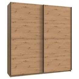 Kleiderschrank wimex "Mugano, B/T/H 135 oder 180/65/198cm, Made in Germany", artisan, eiche nachbildung, griffe schwarz, B:180cm H:198cm T:65cm, Holzwerkstoff, Schr&auml;nke, Kleiderschrank, 2 Schwebet&uuml;ren mit oder ohne Spiegel, Metallgriffe