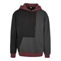 Kapuzensweatshirt Urban Classics "Urban Classics Herren Oversized Color Block Hoody", Herren, Gr. S, schwarz, charcoal, 65% Baumwolle, 35% Polyester, Sweatshirts
