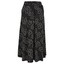 Jerseyrock Urban Classics "Urban Classics Damen Ladies Viscose Midi Skirt", Damen, Gr. M, schwarzflower, 100% Viskose, loose fit, R&ouml;cke