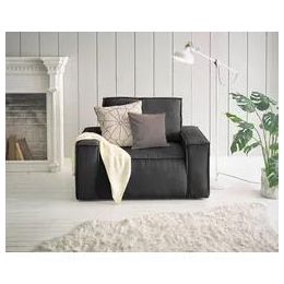Sessel Home Affaire "SHERWOOD, Love-Seat in 3 Stoffarten verf&uuml;gbar", anthrazit, B:120cm H:85cm T:86cm, 100% Polyester, Sessel, Sessel, passend zur Polster-Serie SHERWOOD