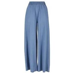 Stoffhose Urban Classics "Urban Classics Damen Ladies Light Denim Wide Leg Pants", Damen, Gr. M, US-Gr&ouml;&szlig;en, skyblau washed, 100% Baumwolle, unifarben, relaxed fit, Hosen Stoffhose