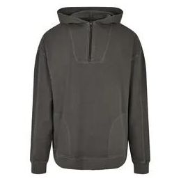 Kapuzenpullover Urban Classics "Urban Classics Herren Overdyed Camp Hoody", Herren, Gr. M, schwarzbird, 100% Baumwolle, mehrfarbig, oversize, ohne Ausschnitt, Pullover Kapuzenpullover