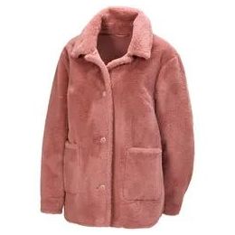 Kurzjacke GOLDNER "Luxuri&ouml;se Fellimitatjacke", Damen, Gr. 48, rosa (rosenholz), Obermaterial: 100% Polyester PES., Sonstiges, Jacken Kurzjacke, Ohne