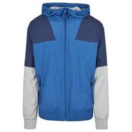 Allwetterjacke Urban Classics "Urban Classics Herren Zip Away Track Jacket", Herren, Gr. M, sportyblau, lightasphalt, 100% Polyester, mehrfarbig, normal, ohne Ausschnitt, Jacken