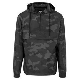 Anorak Urban Classics "Urban Classics Herren Camo Pull Over Windbreaker", Herren, Gr. S, schwarzcamo, 100% Polyester, mehrfarbig, normal, ohne Ausschnitt, Jacken