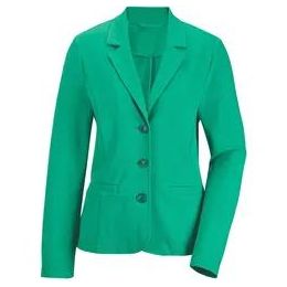 Kurzjacke GOLDNER "Kurzgr&ouml;&szlig;e Damen elegante Jacke aus Stretchjersey", Damen, Gr. 22, gr&uuml;n, Obermaterial: 67% Viskose CV. 27% Polyamid PA. 6% Elasthan EL., weit Tubular, Jacken Kurzjacke, Stretchbequme Jerseyqualit&auml;t