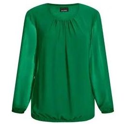 Klassische Bluse GOLDNER "Jerseybluse mit Falten-Details", Damen, Gr. 54, gr&uuml;n, Obermaterial: 67% Polyester PES. 30% Viskose CV. 3% Elasthan EL., Modisch, Blusen, Rundhalsausschnitt