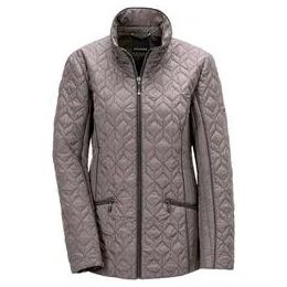 Steppjacke GOLDNER "Winterjacke mit Stehkragen", Damen, Gr. 44, grau (mondstein, graphit), Obermaterial: 100% Polyester PES., figurumspielend, weit Sonstiges, Jacken Steppjacke, Modern intepretierter Rautenstepp