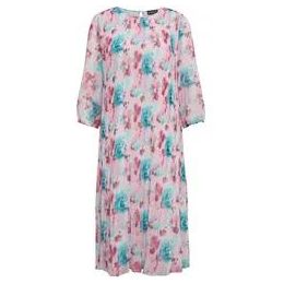 Etuikleid GOLDNER "Aufregend plissiertes Kleid", Damen, Gr. 44, N-Gr, orange (lagune, apricot, gebl&uuml;mt), Obermaterial: 100% Polyester PES., festlich, normal, Sonstiges, Kleider Etuikleid, Ohne
