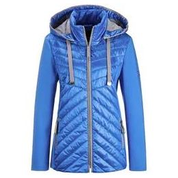 Kurzjacke GOLDNER "Kurzgr&ouml;&szlig;e Steppjacke mit abnehmbarer Kapuze", Damen, Gr. 23, blau, Obermaterial: 60% Polyester PES. 40% Polyamid PA., Sonstiges, Jacken Kurzjacke, Kontrastfarbige Blenden und Details