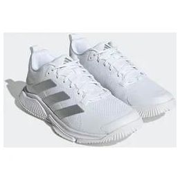 Hallenschuh Adidas PERFORMANCE "COURT TEAM BOUNCE 2.0", Damen, Gr. 40, wei&szlig; (cloud wei&szlig;, silber metallic, grau one), Synthetik, Textil, Schuhe Hallenschuh, Volleyballschuh
