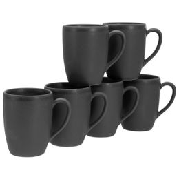 Creatable Kaffeebecherset Soft Touch Schwarz, 6-teilig