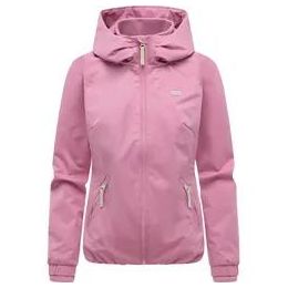 Outdoorjacke Ragwear "Dizzie Tech", Damen, Gr. S (36), rosa, Obermaterial: 100% Polyester. Innenfutter: 100% Polyester, gerade h&uuml;ftbedeckend, hoch geschlossener Ausschnitt, &Auml;rmel ohne &Auml;rmelschlitz Rippstrickb&uuml;ndchen mit Gummizug, Jacken Outdoorjacke, Wasserdichte Damen &Uuml;bergangsjacke mit gro&szlig;er Kapuze