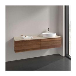 Villeroy & Boch Villeroy und Boch Antao Waschtisch-Unterschrank K38053HM 160x36x50cm, Hahnlochbohrung, Waschbeckenplattenfarbe botticino, warm walnut