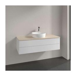 Villeroy & Boch Villeroy und Boch Antao Waschtisch-Unterschrank L21013GF mit Beleuchtung, 2 Ausz&uuml;ge, 1200 x 360 x 500 mm, Front ohne Struktur, Glossy White Lacquer / Botticino