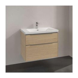 Villeroy & Boch Villeroy und Boch Subway 3.0 Waschtischunterschrank C57400VJ 77,2 x 57,6 x 47,8 cm, 2 Ausz&uuml;ge, Nordic Oak, Aluminium Griff