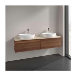 Villeroy & Boch Villeroy und Boch Antao Waschtisch-Unterschrank K39153HM 160x36x50cm, Hahnlochbohrung, Waschbeckenplattenfarbe botticino, warm walnut