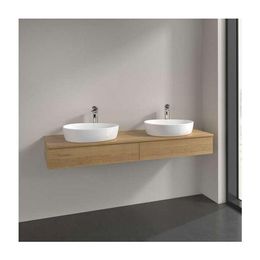 Villeroy & Boch Villeroy und Boch Antao Waschtisch-Unterschrank L17151HN mit Beleuchtung, 2 Ausz&uuml;ge, 1600 x 190 x 500 mm, Front mit Struktur, Honey Oak / Honey Oak