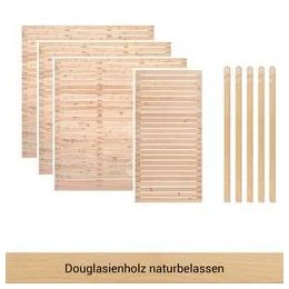 Zaun Bm Massivholz "Kurt Set 3.1", beige (ohne), H:180cm, Holzwerkstoff, Zaunelemente, 3 Elemente 180 x 180cm, 1 Element 90x180cm, 5 Pfosten, L&auml;nge 190cm