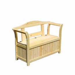 Promadino Gartenbank 2-Sitzer Holz hellbraun 130 x 93 x 50 cm
