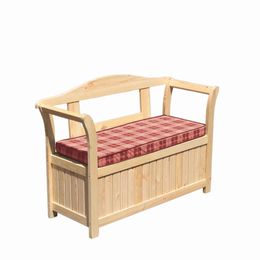 Promadino Gartenbank 2-Sitzer Holz hellbraun 130 x 93 x 50 cm