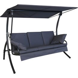 Angerer Hollywoodschaukel Relax Smart 3-Sitzer, ergonomische Sitzfl&auml;che, gepolstertes Kopfteil, abnehmbare Bez&uuml;ge, Gestell aus stabilem Stahl, Gr&uuml;n