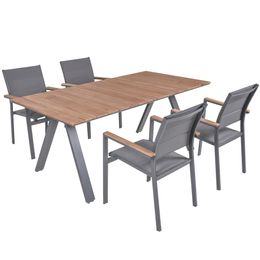 Garden Pleasure Gartenm&ouml;belset 'Davina' f&uuml;r 4 Personen Aluminium