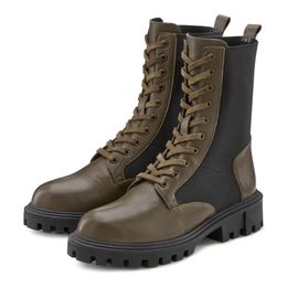 Lascana Stiefelette Damen Gr&ouml;&szlig;e 39 oliv / schwarz Winterschuhe