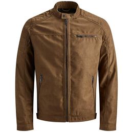 Jack & Jones Gro&szlig;e Gr&ouml;&szlig;en Jack&Jones Jacke in Leder-Optik, wasserabweisend Farbe cognac Gr&ouml;&szlig;e: 4XL