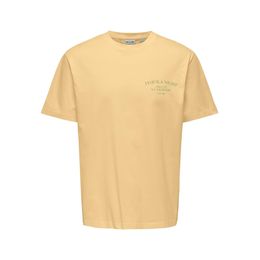 Only & Sons Only & Sons T-Shirt 'Fred Life RLX' Herren Gr&ouml;&szlig;e M gelb / mischfarben