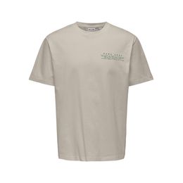 Only & Sons Only & Sons T-Shirt 'Fred Life RLX' Herren Gr&ouml;&szlig;e XL dunkelbeige / mischfarben