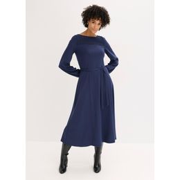 bonprix Punto Kleid mit Spitze, blau