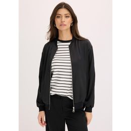 bonprix Blouson aus flie&szlig;endem Satin, schwarz, Gr.46, Blouson-Jacke aus hochwertigem Satin, aus Satin