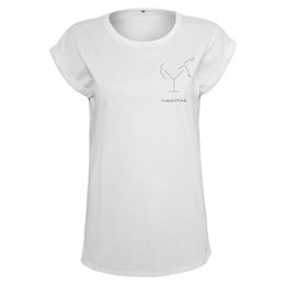 Merchcode T-Shirt 'Cocktail O'Clock' Damen Gr&ouml;&szlig;e 4XL schwarz / wei&szlig;