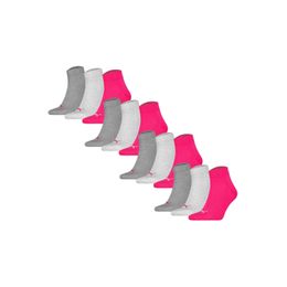 Kurzsocken Puma "Socken Quarter Plain 12P 12er Pack", Herren, Gr. 39-42, bunt (pink, grau), Obermaterial: 68% Baumwolle CO. 18% Polyamid PA. 12% Polyester PES. 2% Elasthan EL., Socken