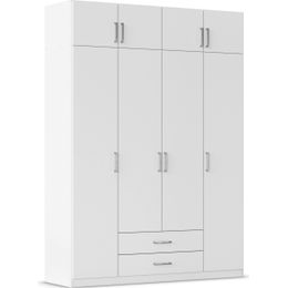 Kleiderschrank Rauch "Schrank Garderobe W&auml;scheschrank GAMMA in 4 Breiten 91-226 cm", alpinwei&szlig;, griffe chrom, B:181cm H:248cm T:54cm, Holzwerkstoff, Schr&auml;nke, Kleiderschrank, mit Schubladen und Schrankaufsatz, schlichtes Design MADE IN GERMANY