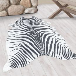 Teppich Ayyildiz Teppiche "ETOSHA 4111", schwarz, B:100cm H:6mm L:135cm, Polyester, Teppiche, Teppich, Pflegeleicht / Moderner Fell Look