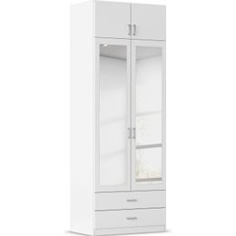 Kleiderschrank Rauch, B:91cm H:248cm T:54cmalpinwei&szlig;, griffe alu, Holzwerkstoff, Kinderzimmer, Schr&auml;nke, "Schrank Garderobe W&auml;scheschrank GAMMA in 4