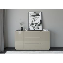 Sideboard, B:182cm H:102cm T:42cmtaupe matt lack, glas taupe glanz, SET ONE BY Musterring, Glas, Holzwerkstoff, Wohnzimmer, Sideboards, "Reno", Mit
