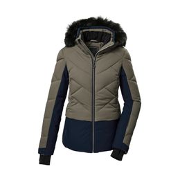 Skijacke Killtec "KSW 102 WMN SKI QLTD JCKT", Damen, Gr. 38, braun, Oberstoff: 100% Polyester, Futter: 100% Polyester, Wattierung: 100% Polyester (recycelt), Jacken Skijacke, Stylische Skijacke, wasserabweisend, abnehmbarer Kunstfellkragen