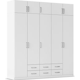 Kleiderschrank Rauch "Schrank Garderobe W&auml;scheschrank GAMMA in 4 Breiten 91-226 cm", alpinwei&szlig;, griffe chrom, B:226cm H:248cm T:54cm, Holzwerkstoff, Schr&auml;nke, Kleiderschrank, mit Schubladen und Schrankaufsatz, schlichtes Design MADE IN GERMANY